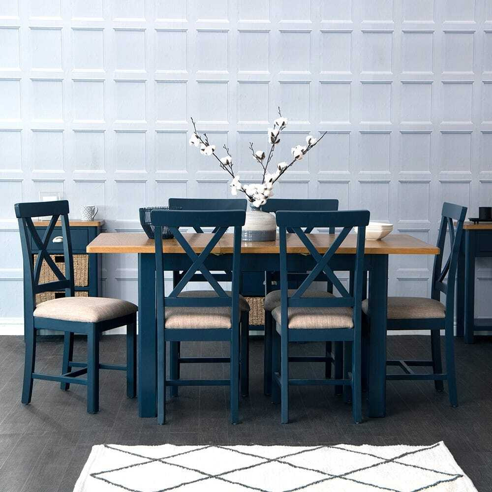 Rutland Blue Painted Oak 1.2m Extending Dining Table by Chiltern Oak ...