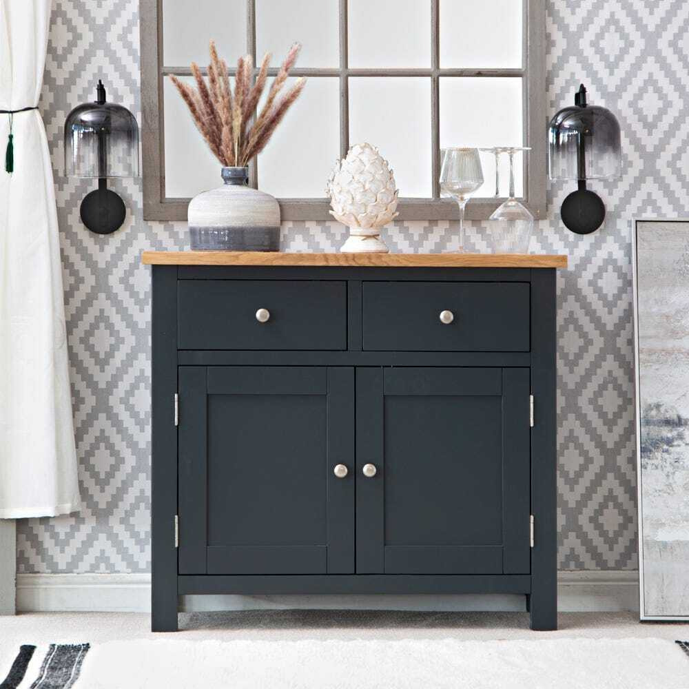 Salisbury Blue Painted Oak Small 2 Door Sideboard by Chiltern Oak ...