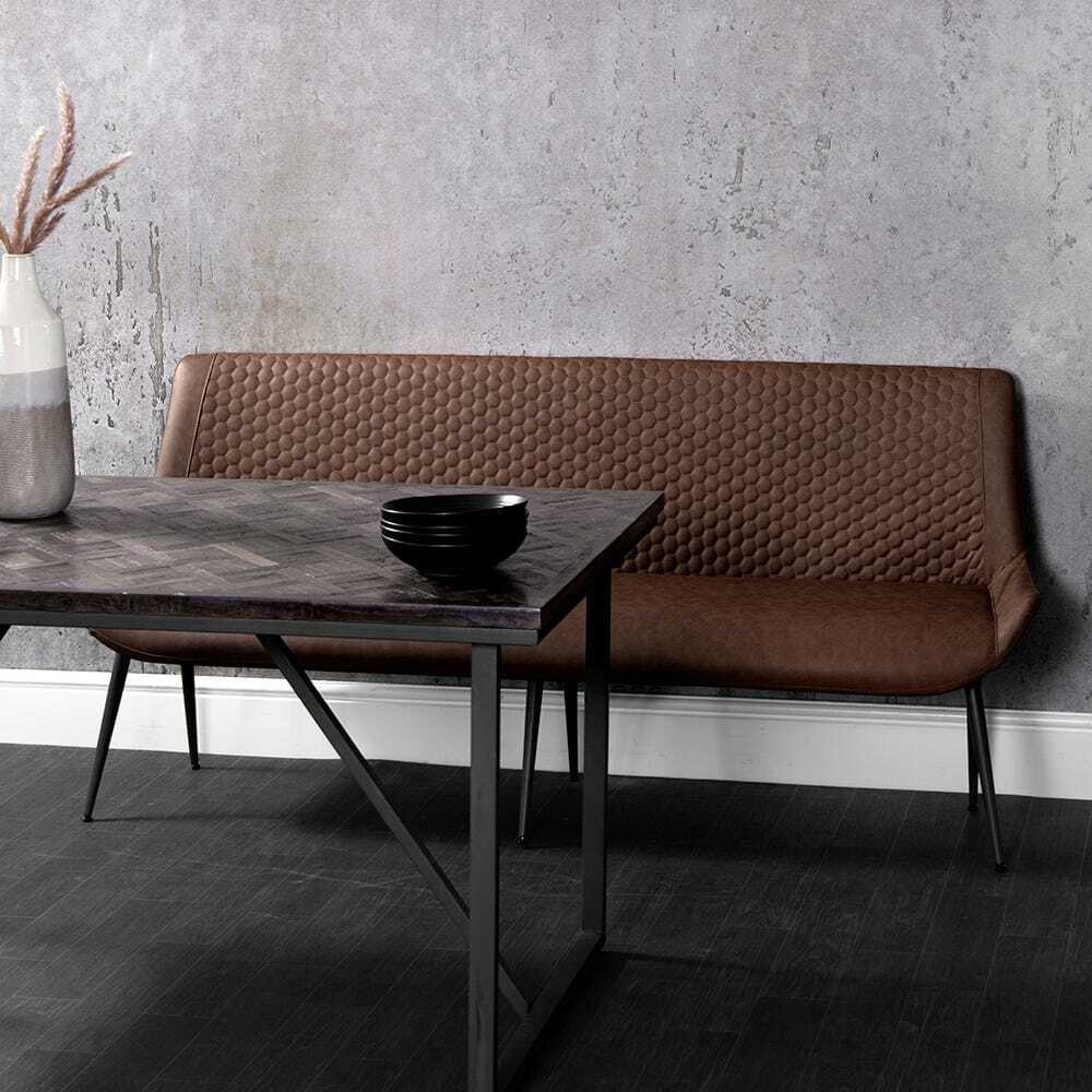 Industrial Brown 200cm Honeycomb Pattern Bench by Chiltern Oak ...