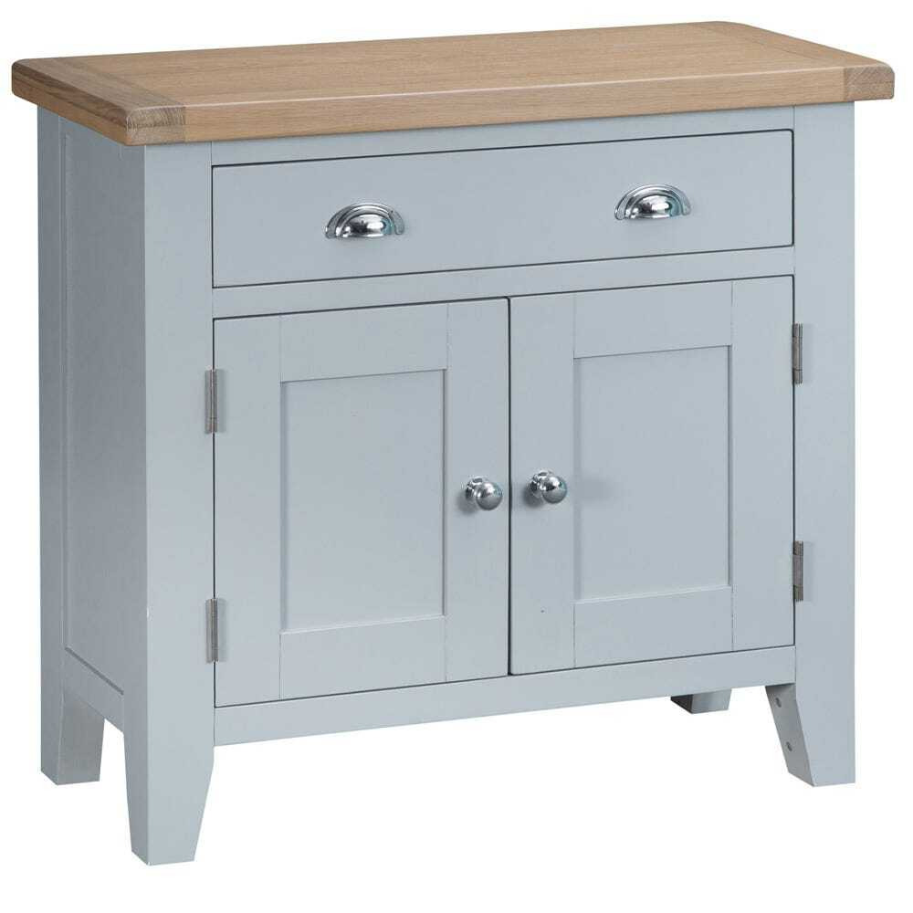 Suffolk Grey Painted Oak 2 Door Mini Sideboard by Chiltern Oak Furniture | ufurnish.com