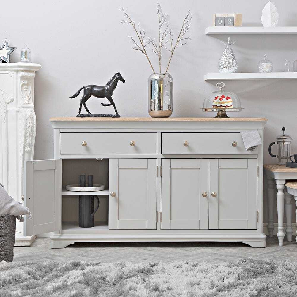 Ashbourne Grey Painted 4 Door Extra Large Sideboard by Chiltern Oak ...