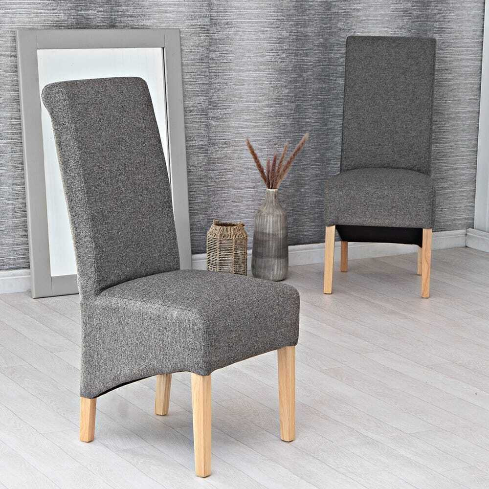 Holcombe Dark Grey Classic Scroll Back Dining Chair by Chiltern Oak ...