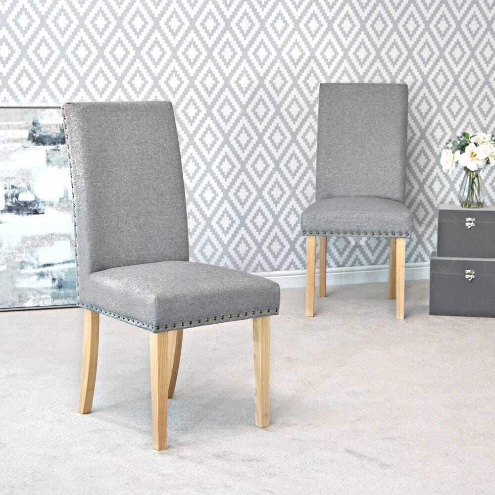 Wimborne Light Grey Straight Back Dining Chair by Chiltern Oak ...