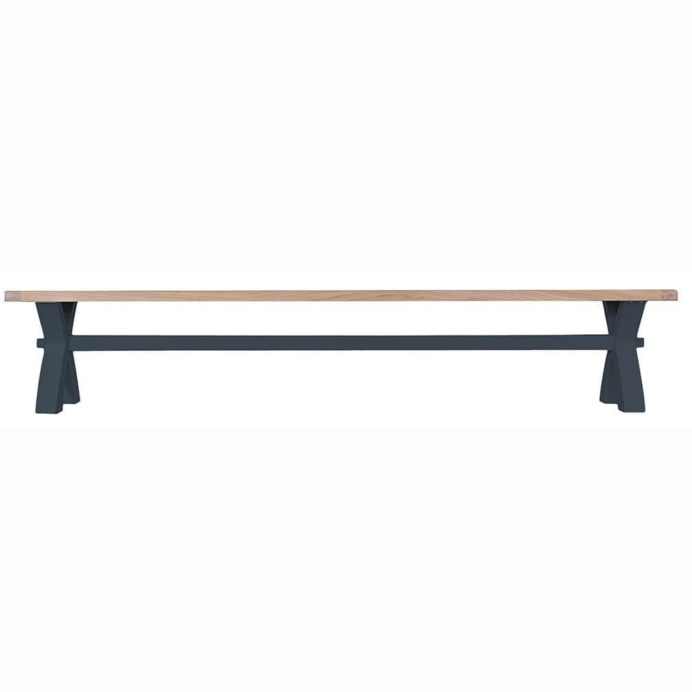 Suffolk Midnight Grey Painted Oak Large Cross Bench by Chiltern Oak ...