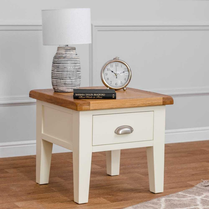 Hampshire Ivory Painted Oak Large Lamp Table by Chiltern Oak Furniture ...