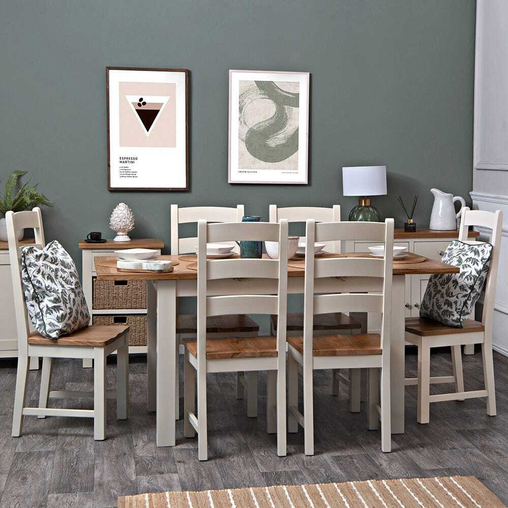Salisbury Ivory Painted Oak 1.2m Butterfly Extending Dining Table by ...