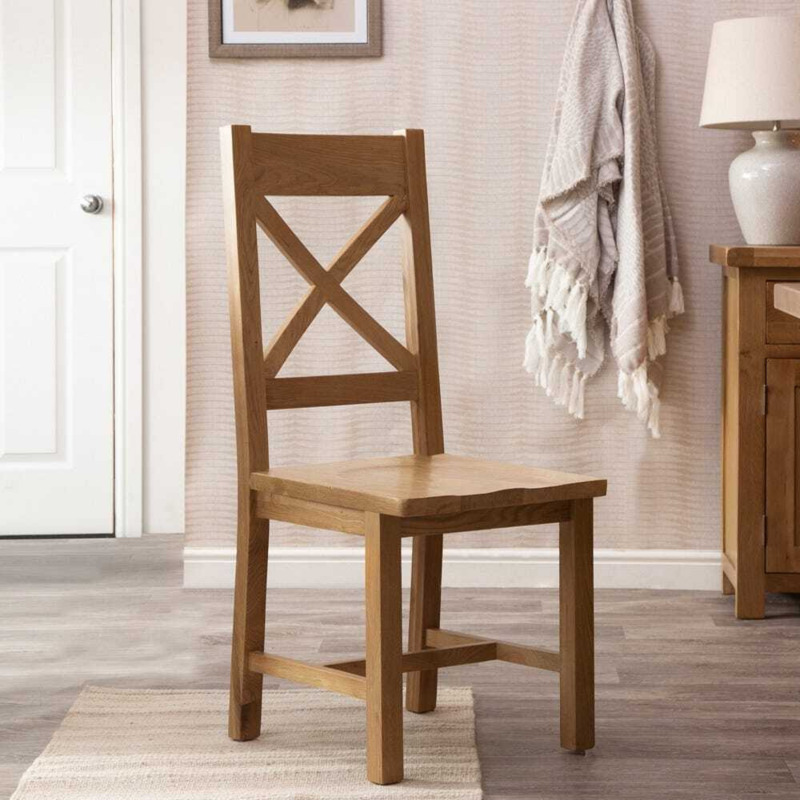 Winchester Oak Cross Back Chair With Wooden Seat by Chiltern Oak ...