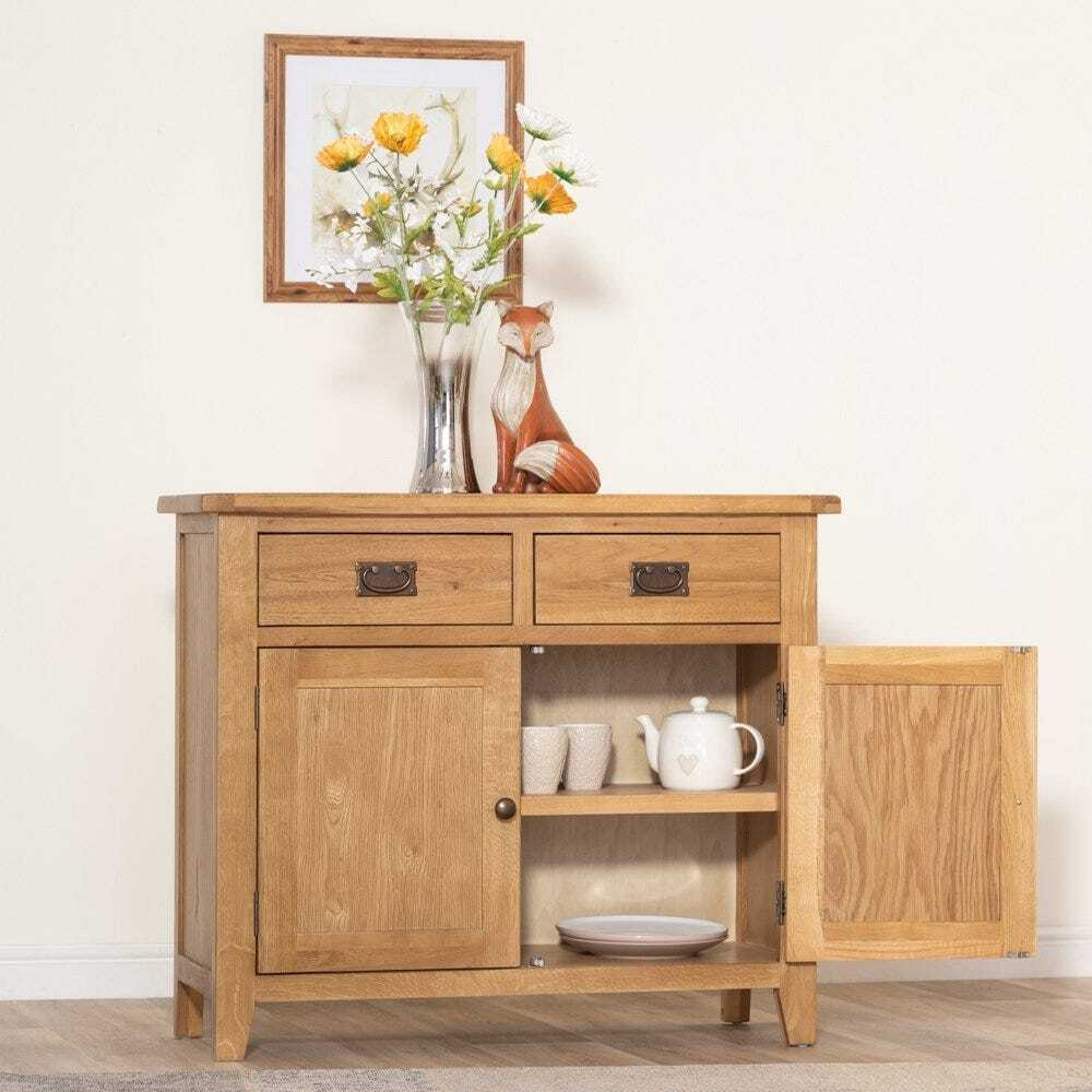 Rustic Oak 2 Door Medium Sideboard by Chiltern Oak Furniture | ufurnish.com