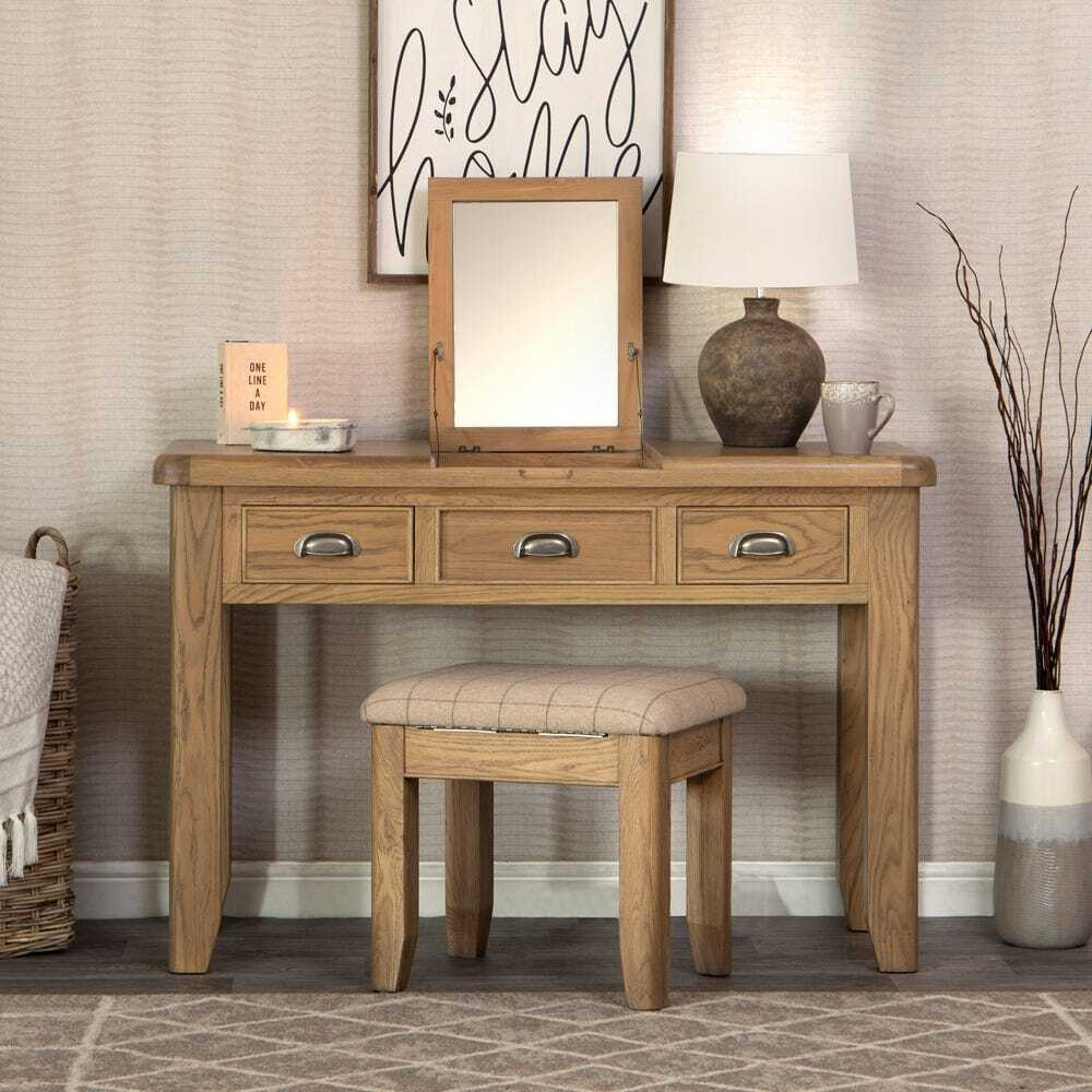 Wessex Smoked Oak Dressing Table With Mirror by Chiltern Oak Furniture ...