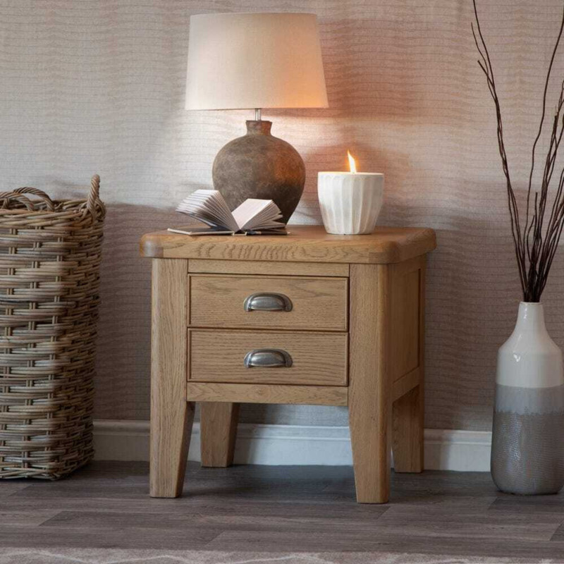 Wessex Smoked Oak Lamp Table by Chiltern Oak Furniture | ufurnish.com