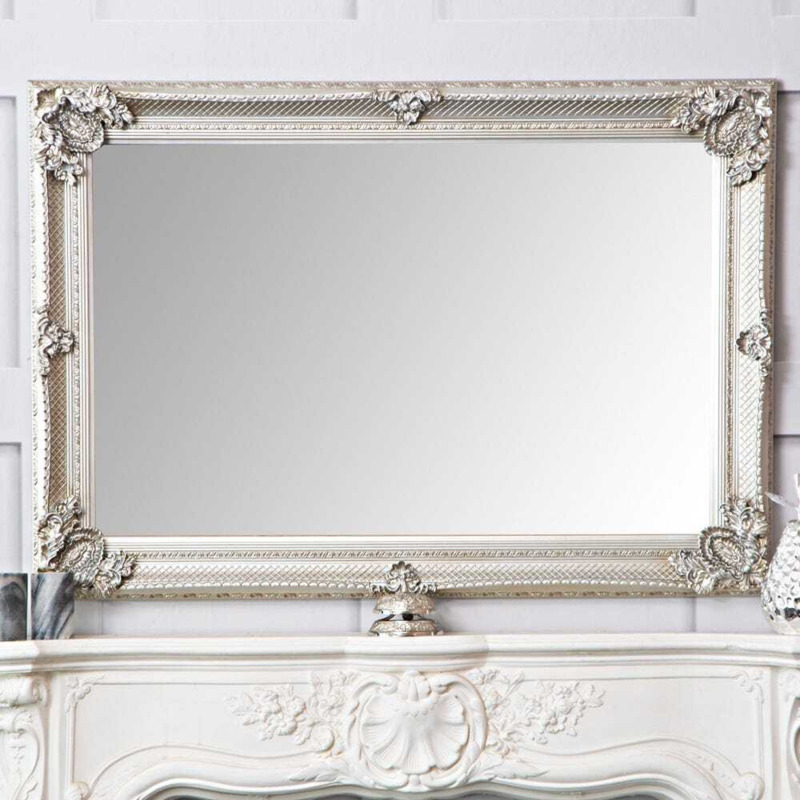 Valencia Silver Frame Rectangular Wall Mirror 80 x 115cm by Chiltern ...