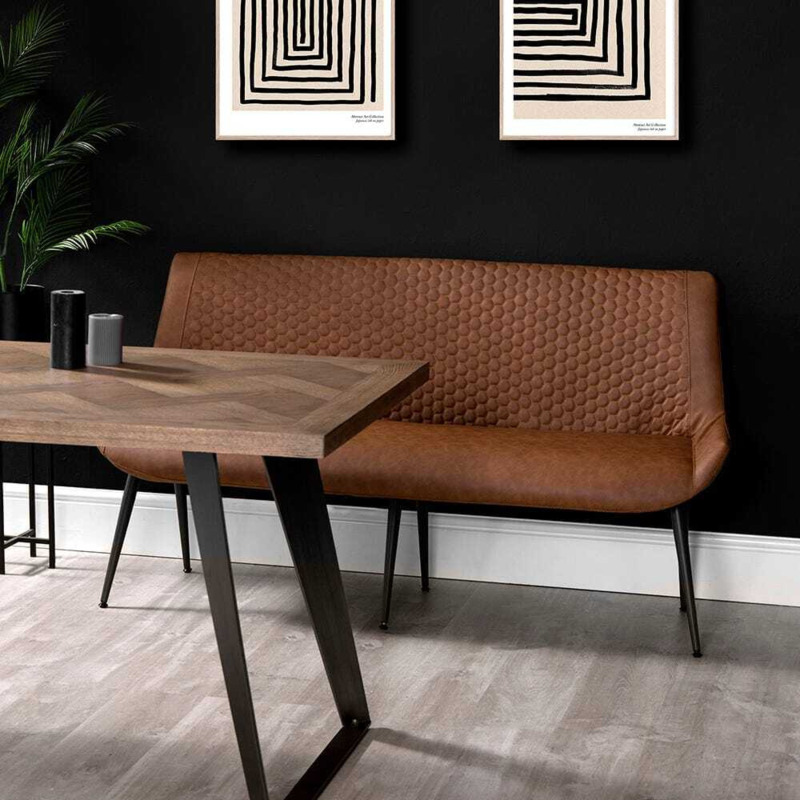 Industrial Tan 160cm Honeycomb Pattern Bench by Chiltern Oak Furniture ...