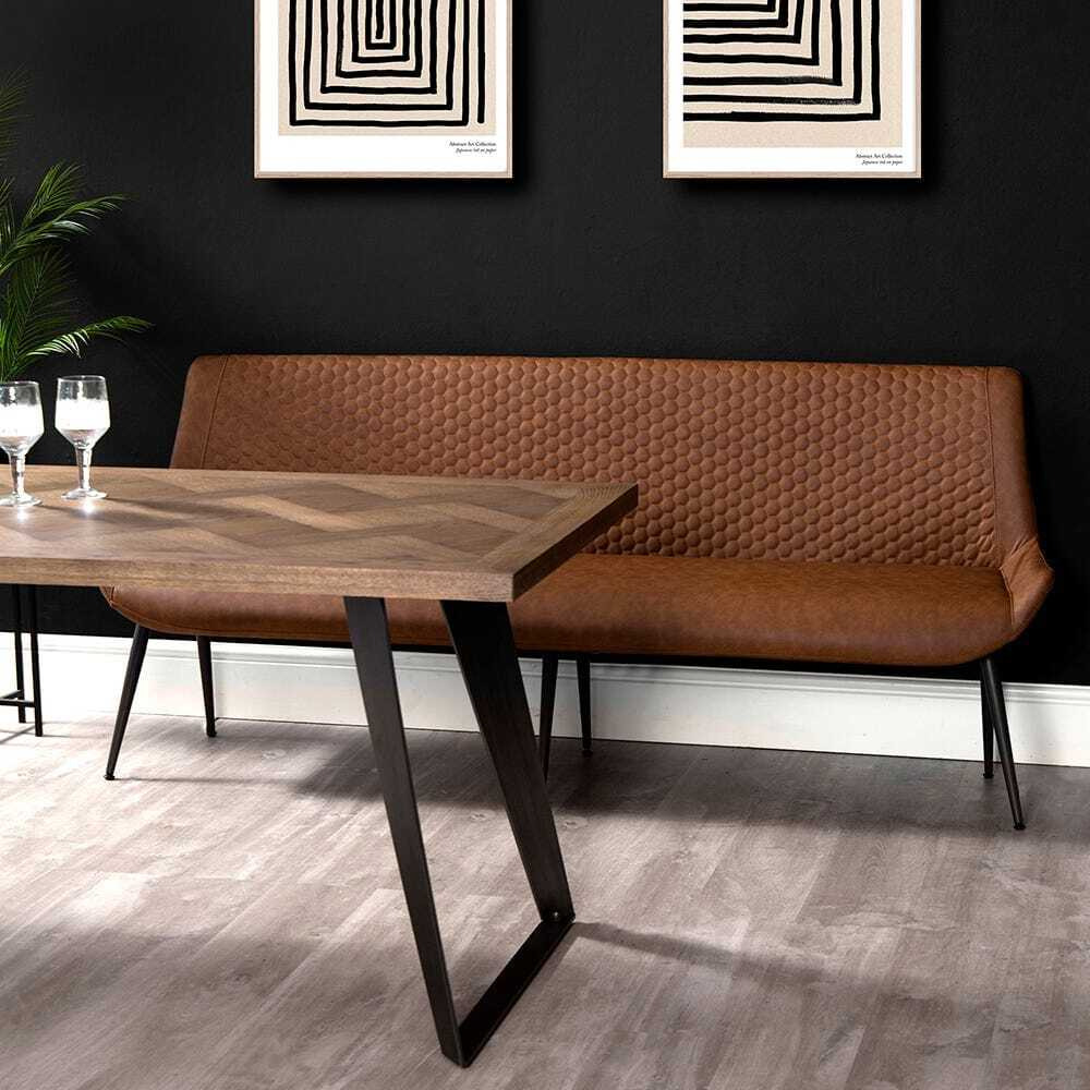 Industrial Tan 200cm Honeycomb Pattern Bench by Chiltern Oak Furniture ...