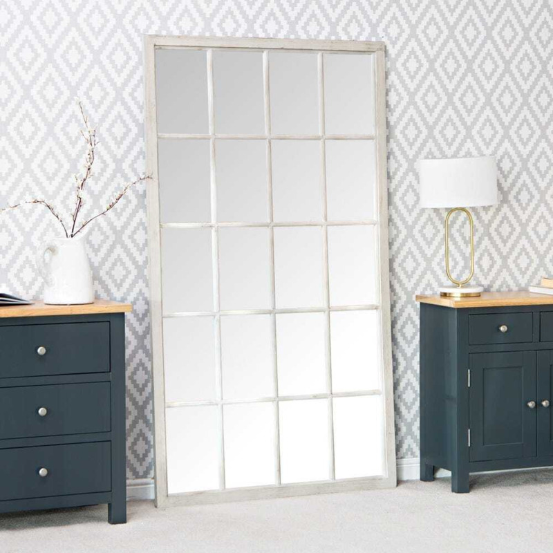 Bordeaux White Leaner Window Mirror 100 x 175cm by Chiltern Oak ...