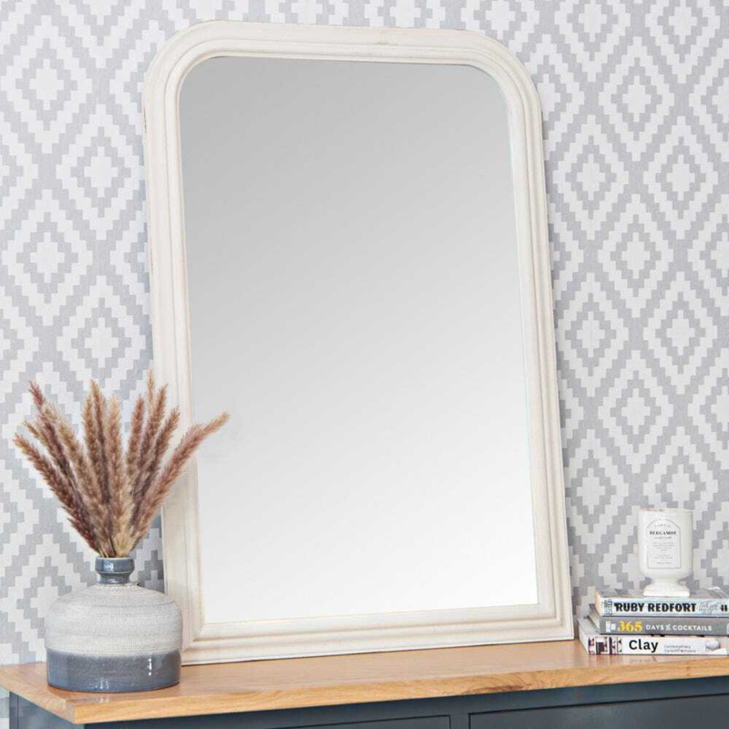 Salzburg White Arched Rectangular Wall Mirror 70 x 100cm by Chiltern ...