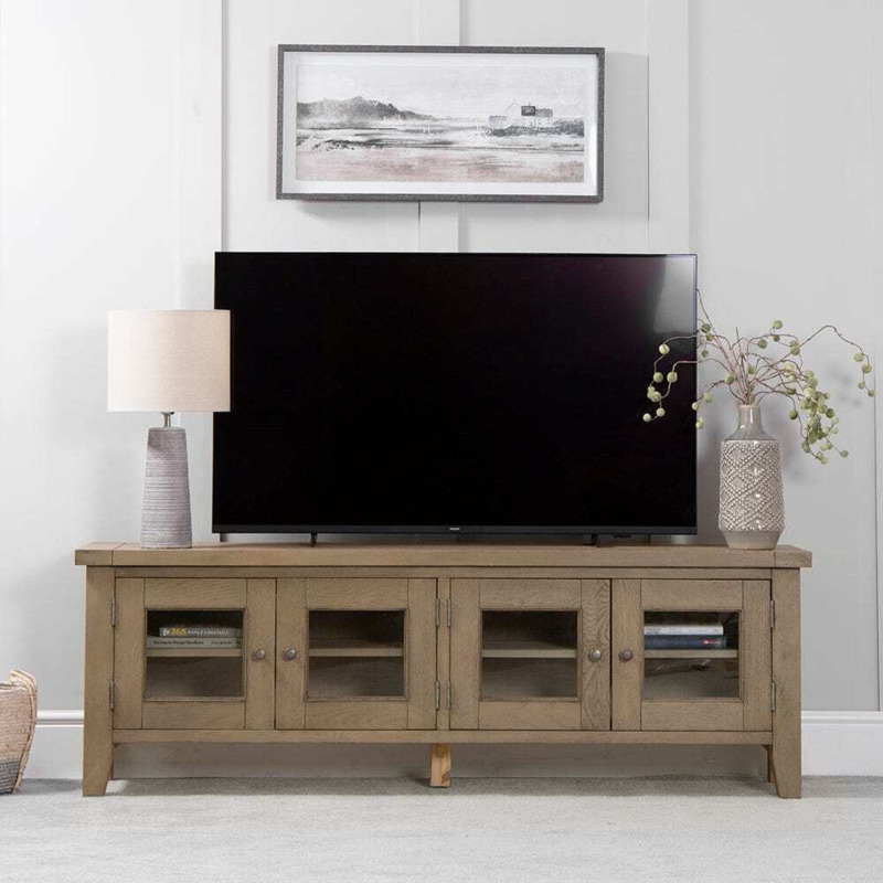 Falmouth Oak Extra Large TV Unit by Chiltern Oak Furniture | ufurnish.com