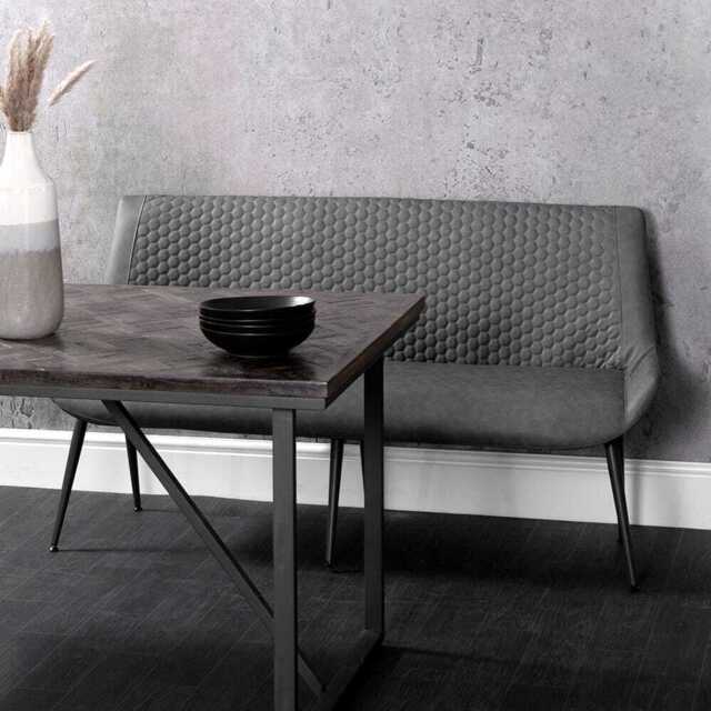 Industrial Grey 160cm Honeycomb Pattern Bench by Chiltern Oak Furniture ...