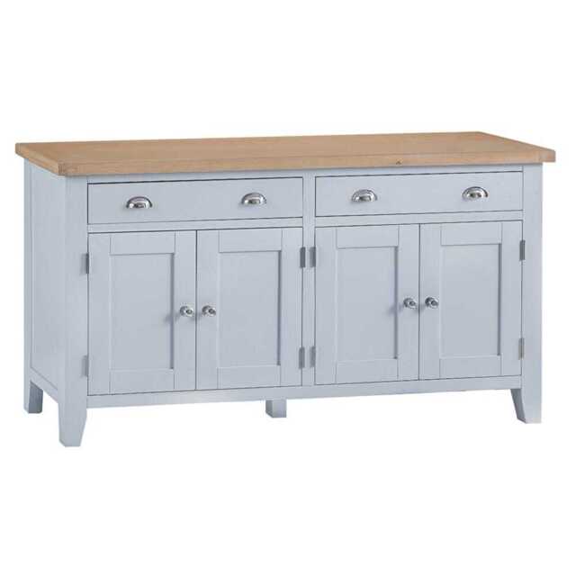 Suffolk Grey Painted Oak 4 Door Extra Large Sideboard by Chiltern Oak ...
