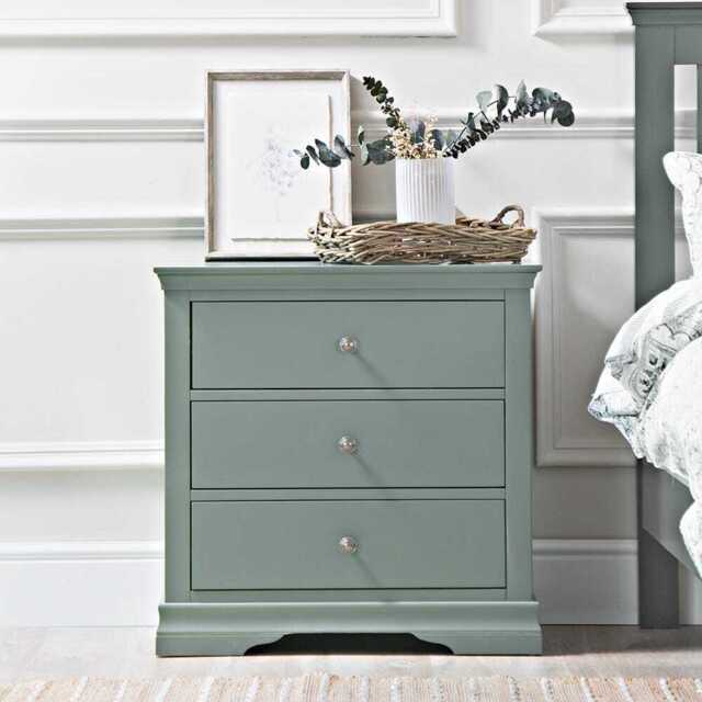Florence Sage Green Painted Chest of 3 Drawers by Chiltern Oak ...