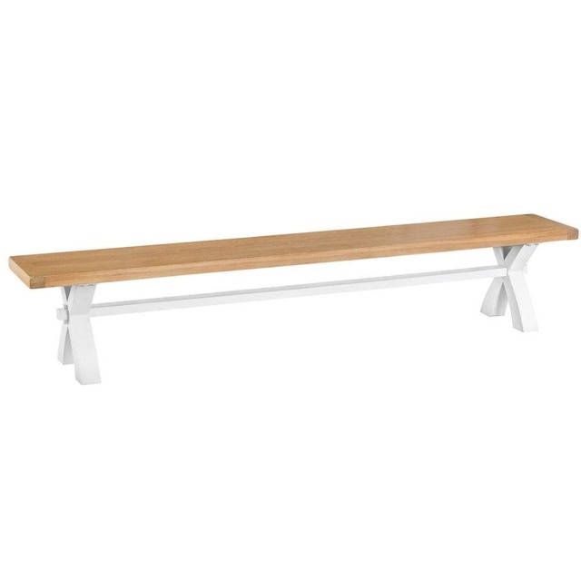 Suffolk White Painted Oak Large Cross Bench by Chiltern Oak Furniture ...