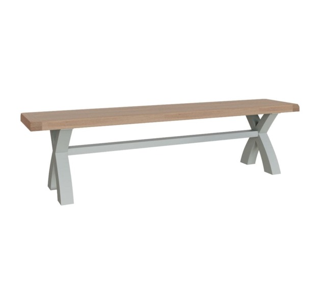Suffolk Grey Painted Oak 1.85m Dining Bench by Chiltern Oak Furniture ...
