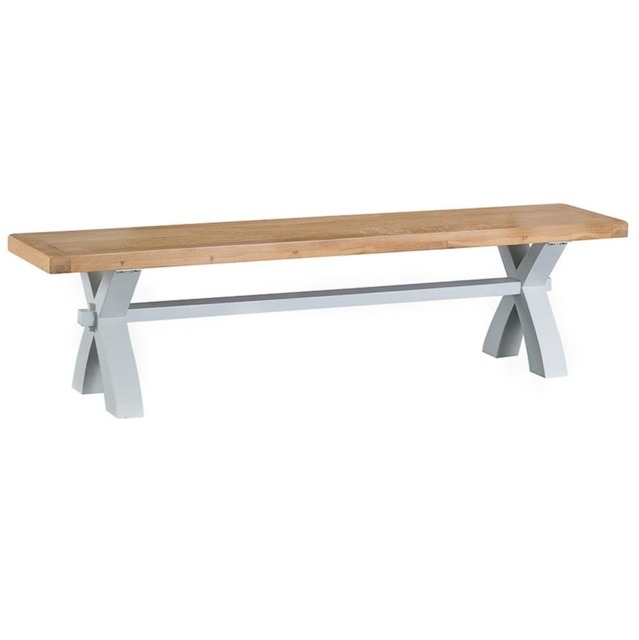 Suffolk Grey Painted Oak Small Cross Bench by Chiltern Oak Furniture ...