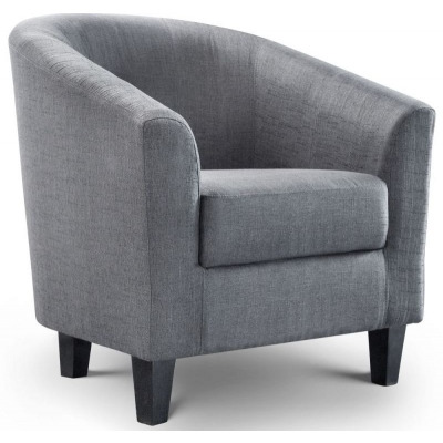 Hugo Slate Grey Linen Fabric Tub Chair by Choice Furniture Superstore ...