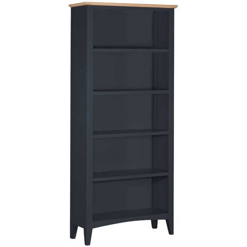 Lowell Blue and Oak Large Bookcase, Tall Bookshelf 180cm H by Choice ...