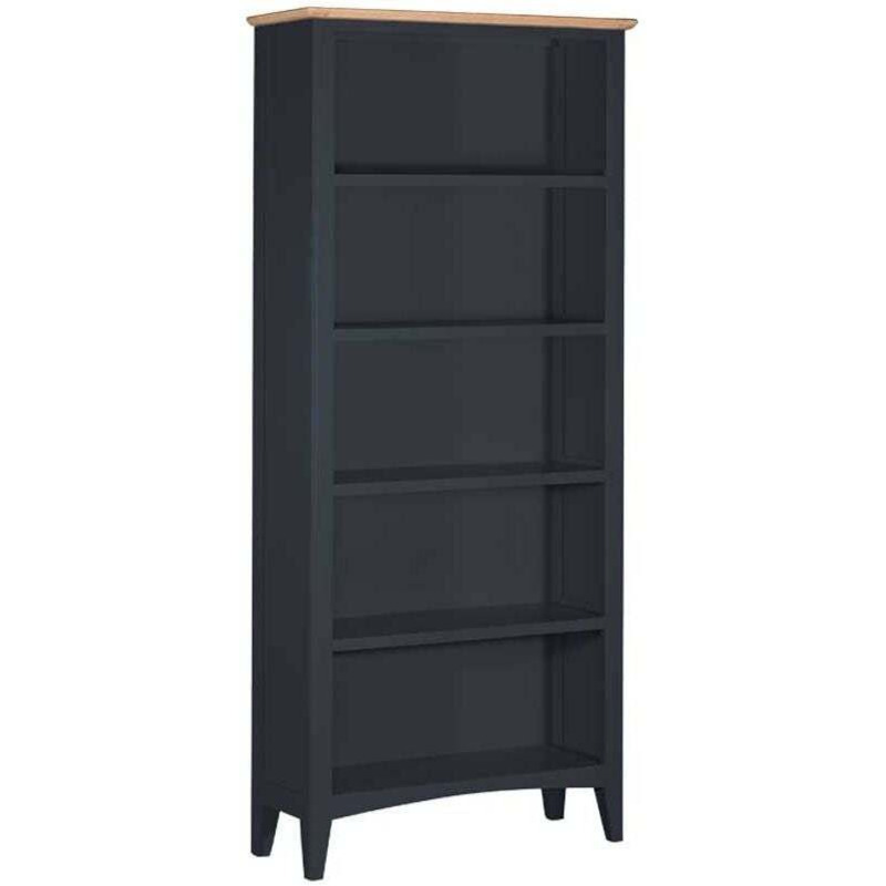 Lowell Blue and Oak Large Bookcase, Tall Bookshelf 180cm H by Choice ...