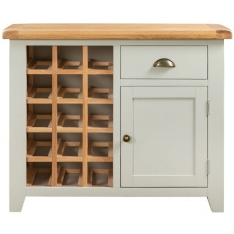 Lundy Grey and Oak Small Sideboard Wine Rack by Choice Furniture ...
