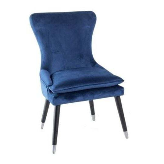 Mason Blue Dining Chair, Velvet Fabric Upholstered with Padded Seat and ...