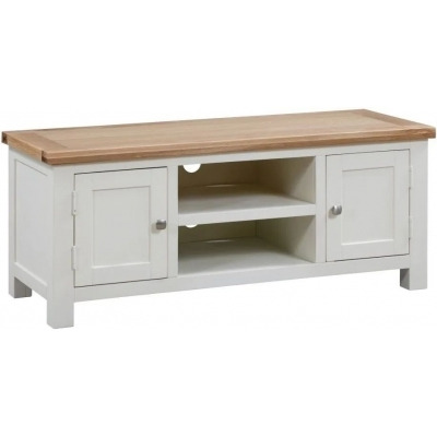 Lundy Painted 120cm Large TV Unit - Comes in Ivory Painted, White ...