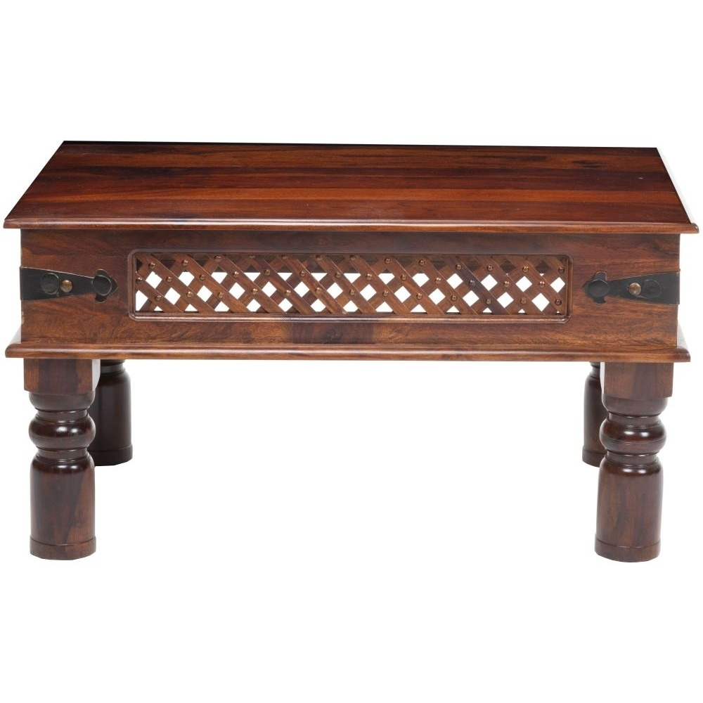 Ganga Sheesham Coffee Table, Indian Wood, Rectangular Top Lattice ...