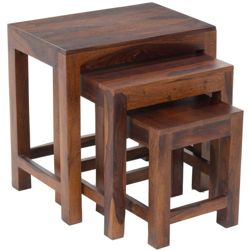 Ganga Sheesham Nest of 3 Tables, Indian Wood by Choice Furniture ...