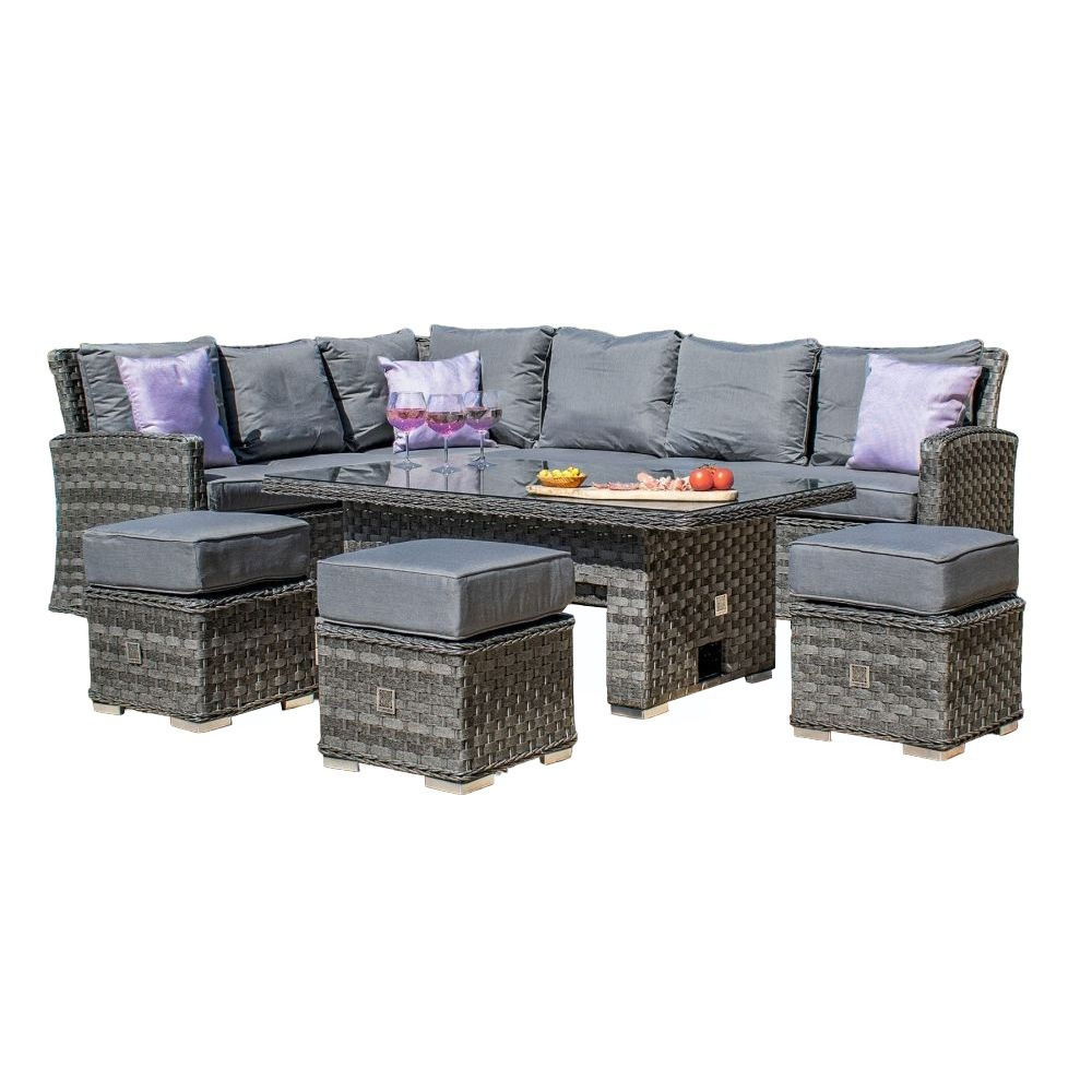 Maze Victoria Rectangular Rattan Corner Dining Set with Rising Table by ...