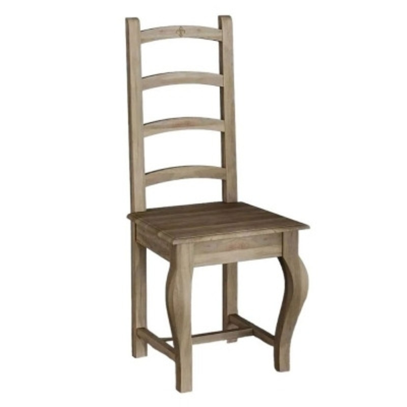 Fleur French Style Washed Grey Ladder Back Dining Chair - Made in Solid ...