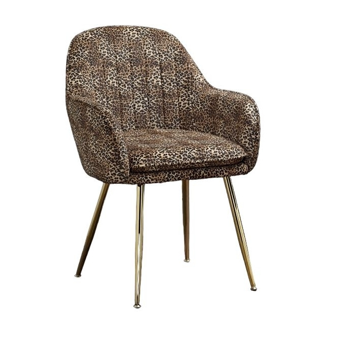 Lara Leopard Print Dining Chair with Gold Legs (Sold in Pairs) by ...
