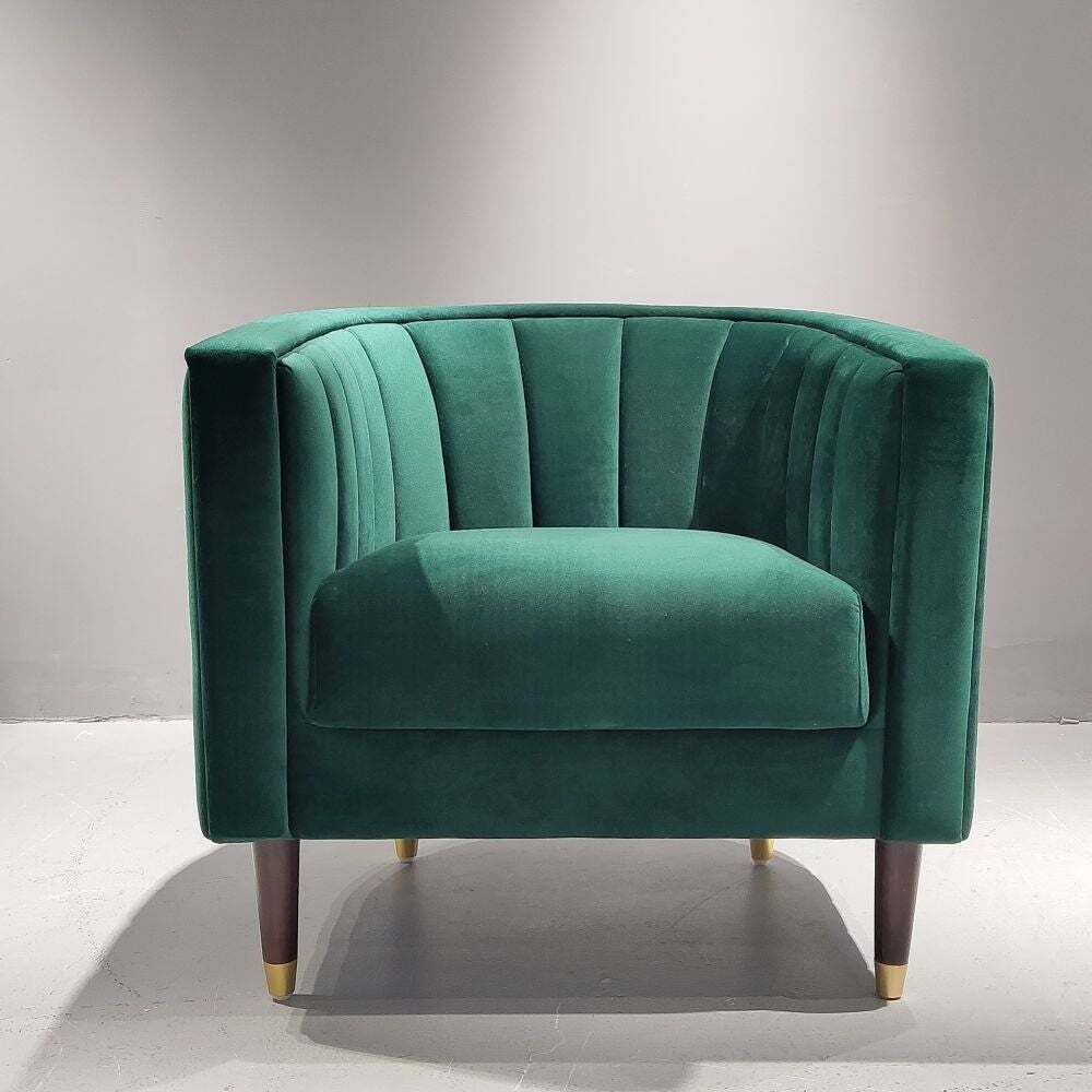 Clearance - Retro Plush Velvet Dusty Teal Green Tub Chair by Choice ...