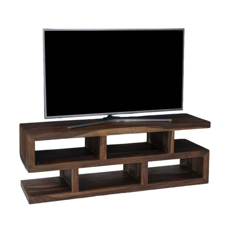 Clearance - Ganga Sheesham TV Unit, Indian Wood, Large Cabinet 144cm ...