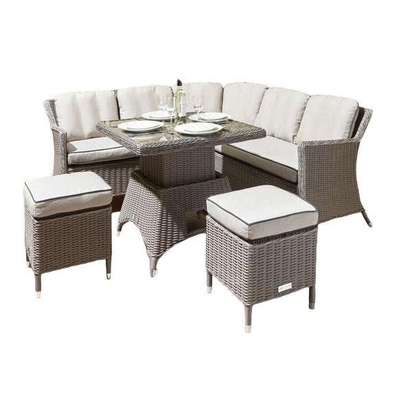 Padroni Natural Stone Outdoor Garden Compact Corner Dining Set by ...