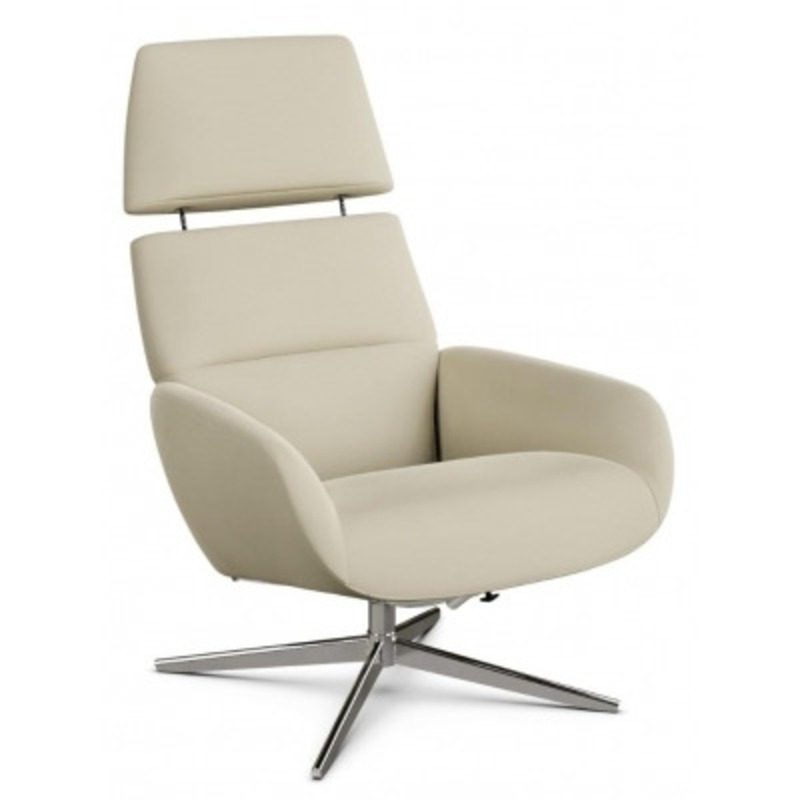 Ergo Plus Balder Cream Leather Swivel Recliner Chair by Choice ...