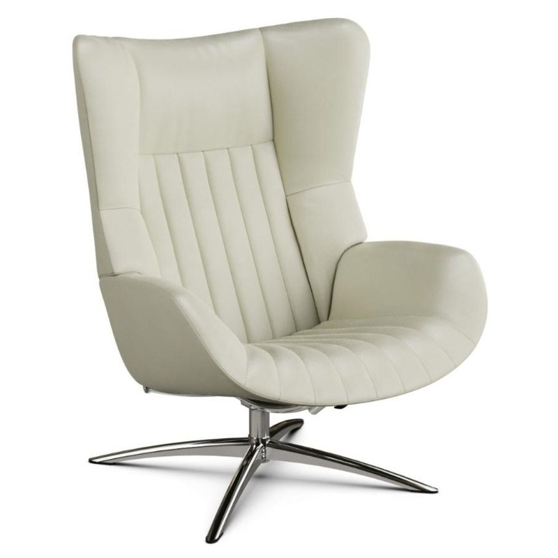 Firana Balder White Leather Swivel Recliner Chair by Choice Furniture ...