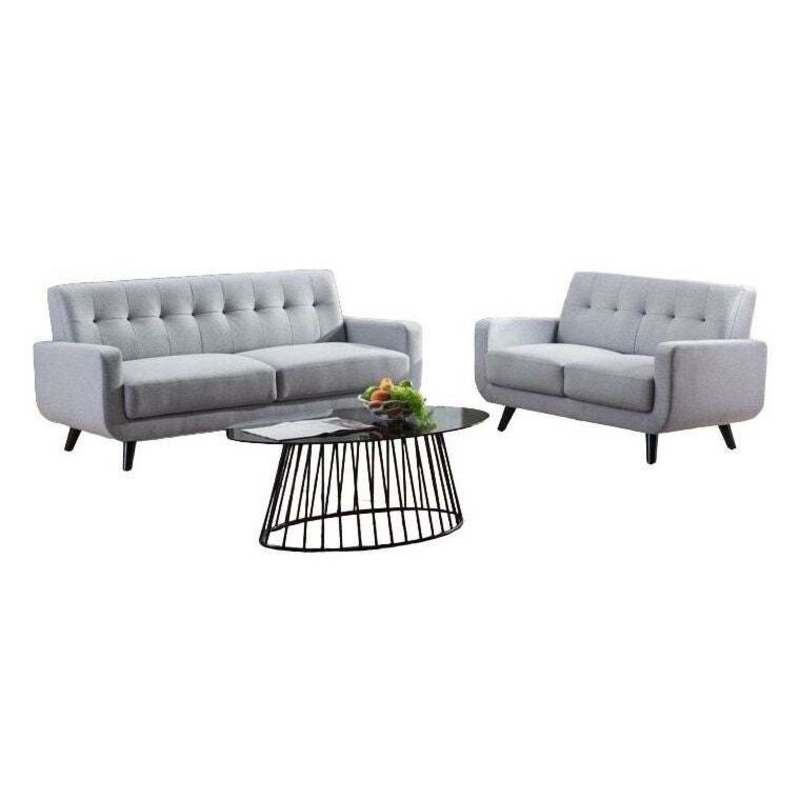Trinity Light Grey Fabric 3+2 Seater Sofa Suite by Choice Furniture ...
