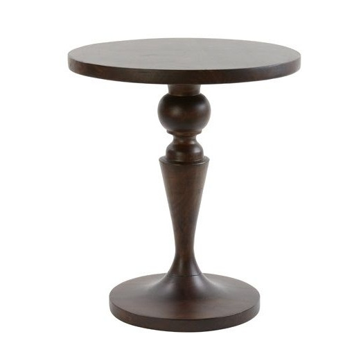 Koda Russet Wood Pedestal Round Side Table by Choice Furniture ...