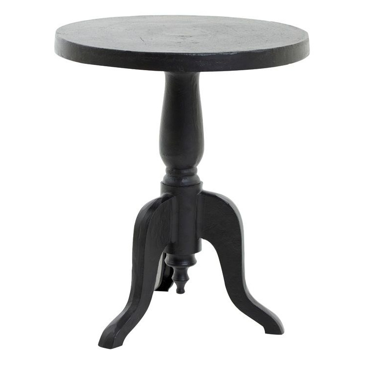 Korto Matt Black Round Wine Table with Pedestal Base by Choice ...