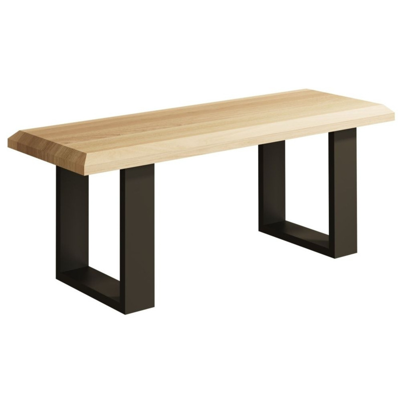 Malmo Oak 120cm Bench with Black Metal U Legs by Choice Furniture ...
