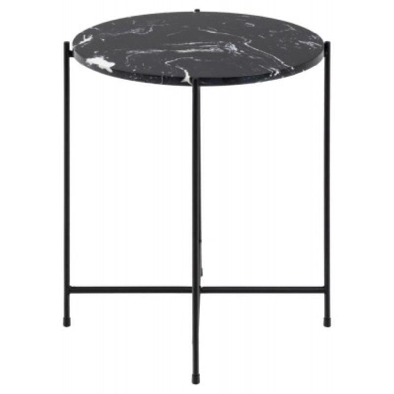 Anza Black Marble Effect Top Round Side Table by Choice Furniture ...