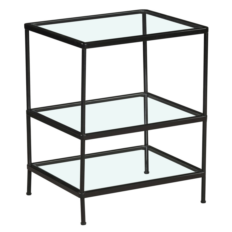 Merton 2 Tier Glass and Dark Grey Side Table by Choice Furniture ...