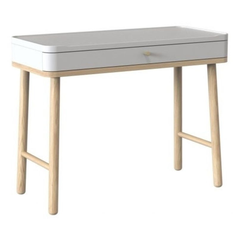 TCH Trua 1 Drawer Curved Dressing Table - Oak and White Painted by ...