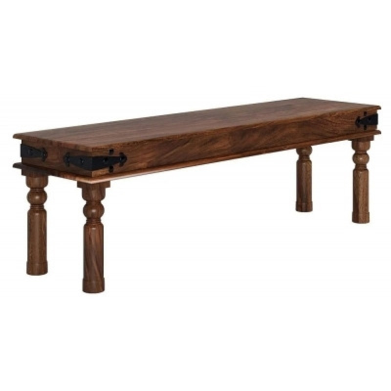 Maharani Sheesham Large Dining Bench, Indian Wood, with 4 Turned Legs ...